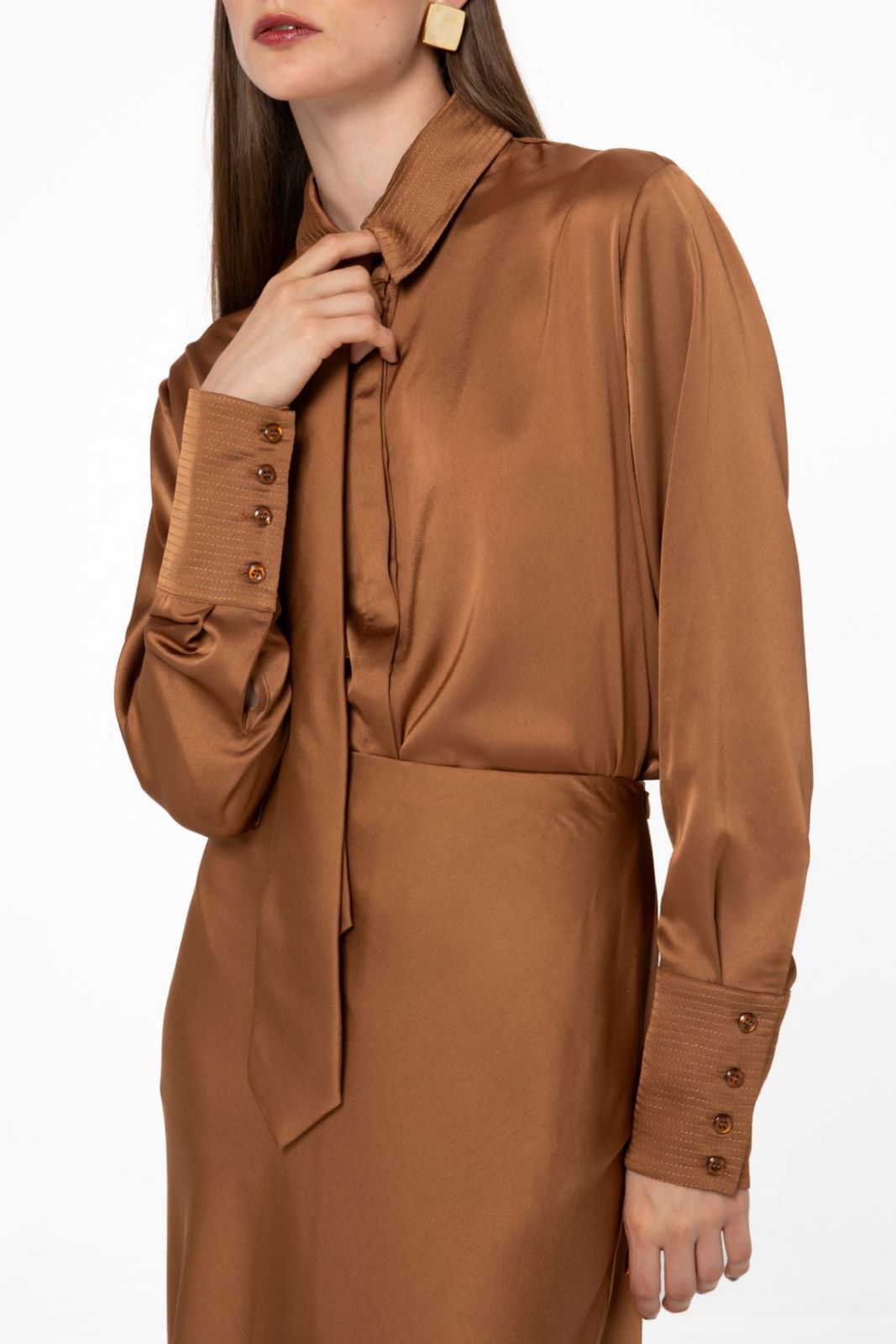 Bronze Satin Tie | Vassia Kostara