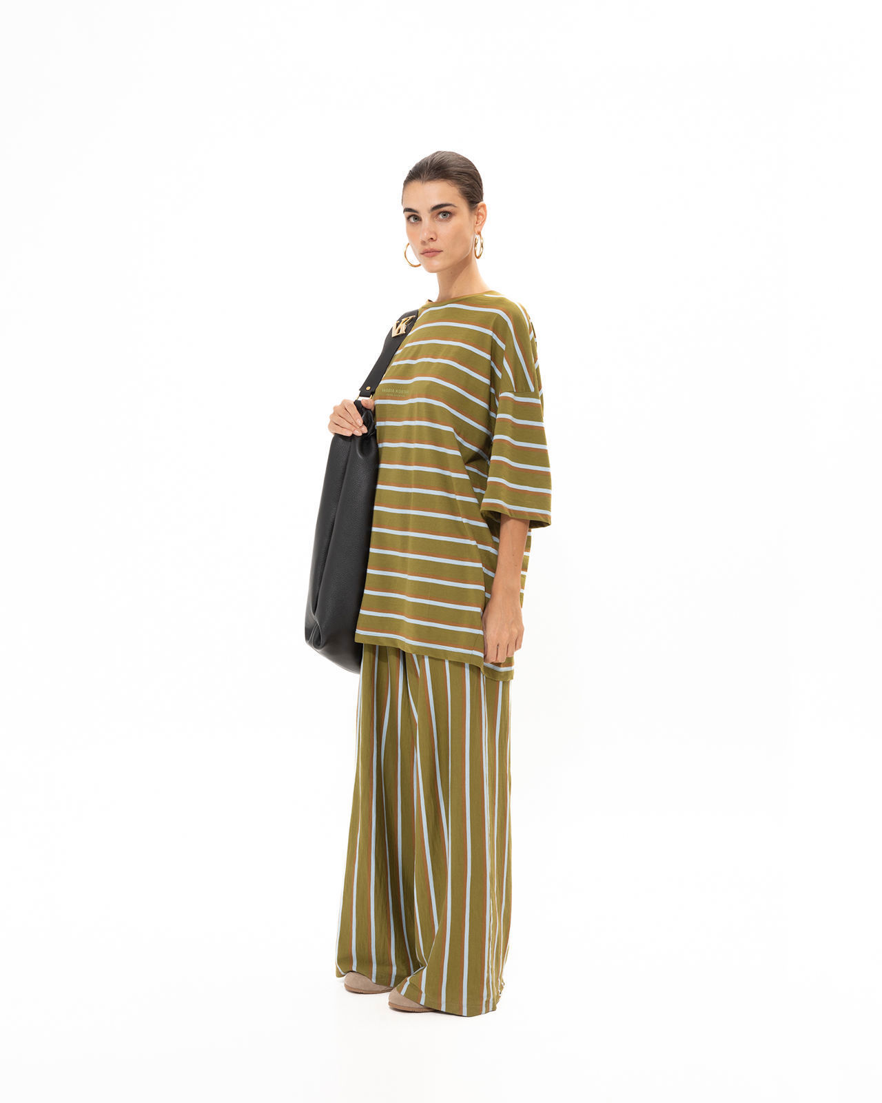 STRIPED OLIVE PANTS | Vassia Kostara